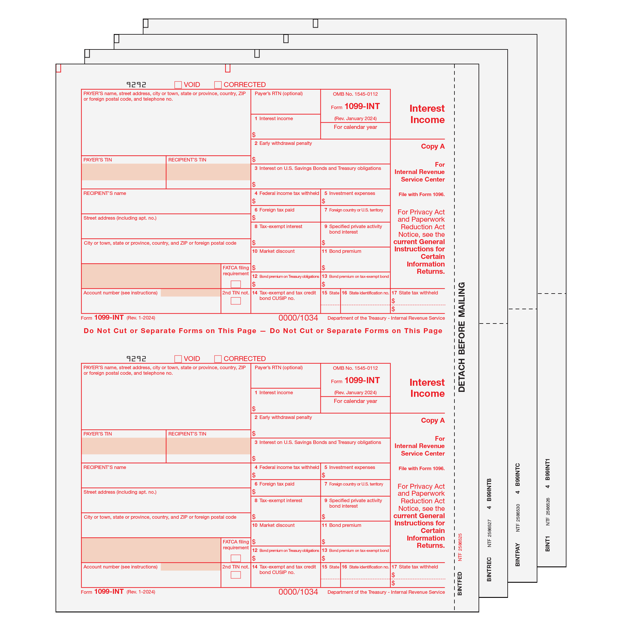 1099INT Laser 4-Part Set