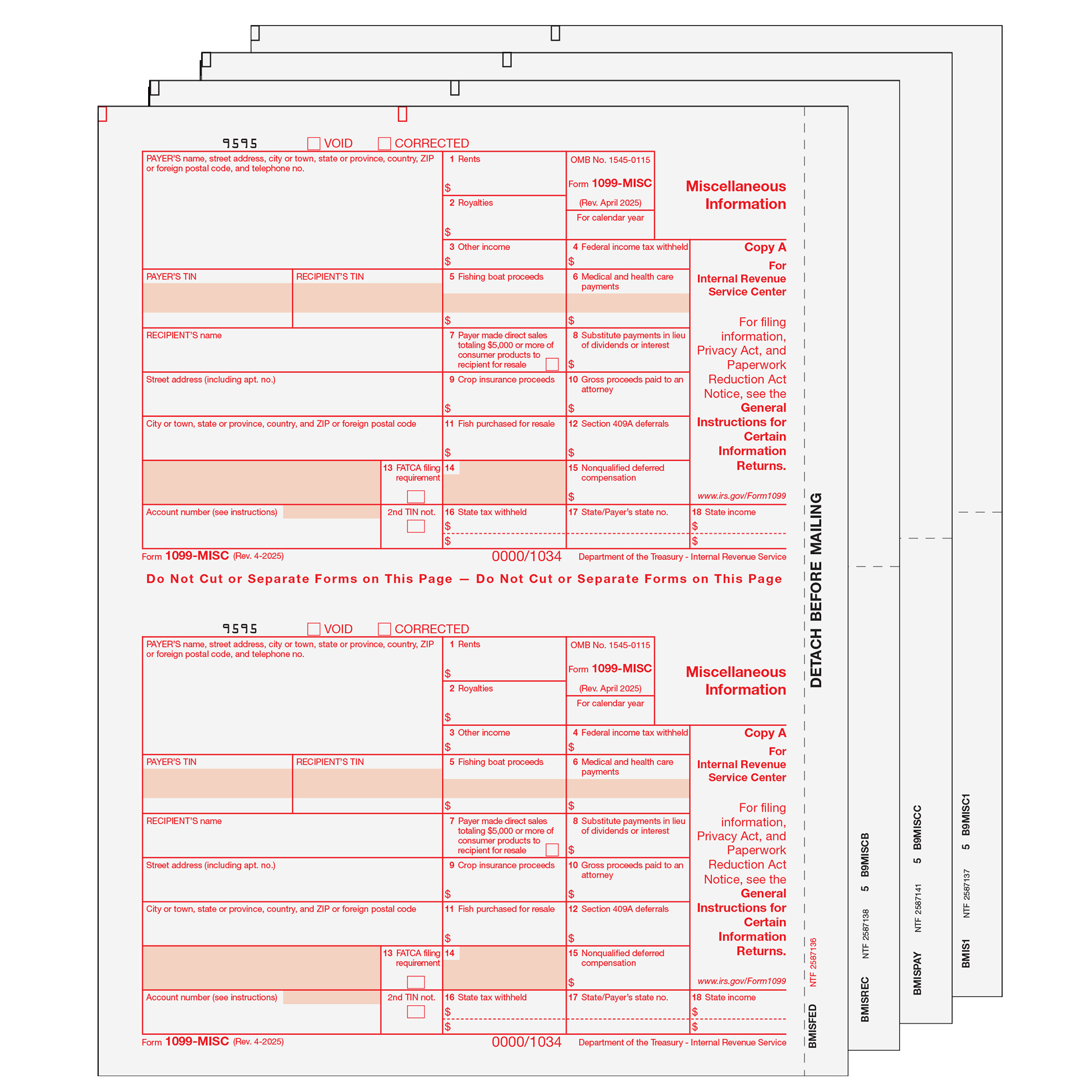 1099MISC Laser 4-Part Set